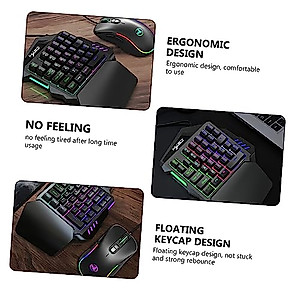 UKCOCO 1 Set one-Hand Human Body Ergonomic Gaming one Hand RGB Keyboard Mechanical Ergonomic Gaming Keyboard v100 Keyboard Left Hand Gaming Keyboard Gaming Keyboard Mouse Plastic