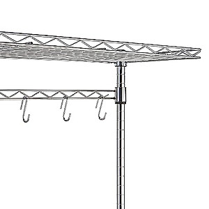 Amazon Basics Kitchen Storage Baker's Rack with Removable Top, Chrome/Beige, 18"D x 24" W x 59"H