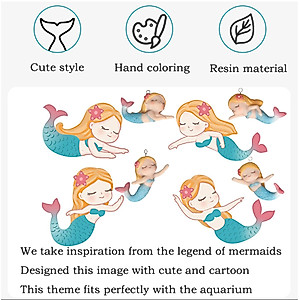 PAPIEEED Floating Mermaid Fish Tank Decor, Cartoon Aquarium Decorations for Aquatic Pets to Play Resin Aquarium Ornaments Suitable for All Kinds of Fish Tank