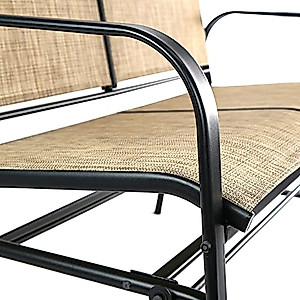 Amazon Basics Outdoor 2-Person Patio Sling Glider Chair - Brown