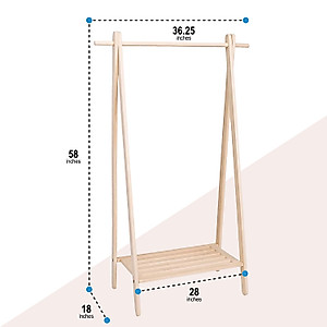 Pennsylvania Woodworks Handcrafted Maple Garment Rack - Sleek & Stylish Clothing Storage, Home Organization, Boutique Display, Coat Rack, Laundry Room Decor - Made in the USA (Large)