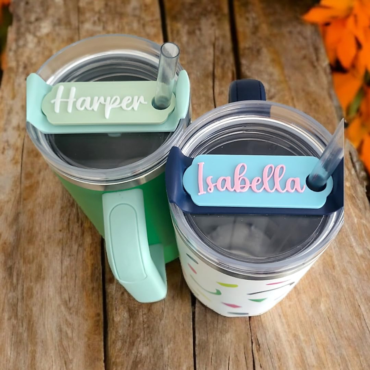 Personalized Colorful Tumbler Tag Name Plates for Stanley Quencher H2.0 (30, 40 Oz) - Customized Tumbler Cup Accessories, Unique Gifts for Teachers, Bridesmaids, Friends