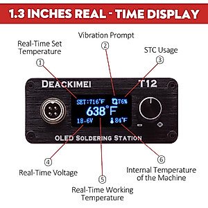 Deackimei Cordless Soldering Iron Station for Craftsman V20 Battery with Digital Display, Adjustable Temperature Knob, Lead-Free Solder, °C/ºF Conversion, Auto Sleep & Calibration Support (Tool Only)