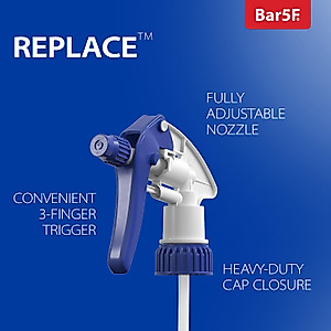 Replacement Trigger Sprayer Nozzles for 16oz 24oz 32oz Bottles Chemical Resistant Adjustable Leakproof (2 Pack)