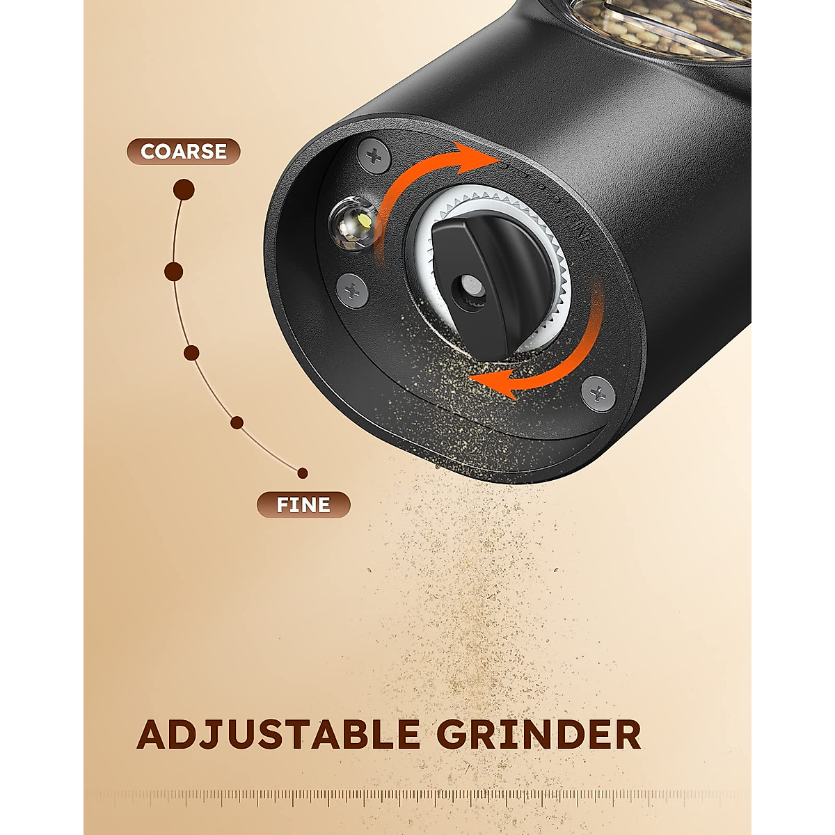 Sangcon Electric Salt and Pepper Grinder Set, Automatic Pepper Mills with LED Light, Battery Powered Salt and Pepper Shakers with Stand, Adjustable Coarseness, One-Handed Operation, Stainless Steel