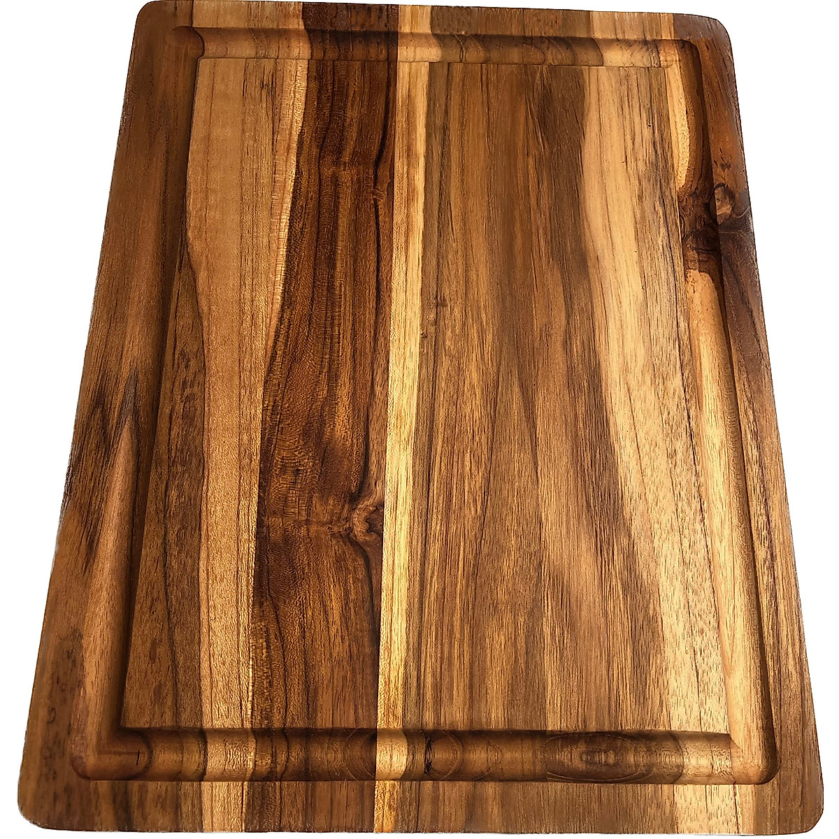 Mountain Woods Brown Teak Wood Cutting Board w/Juice Groove | Cheese Board | Chopping board | Charcuterie board | Butcher Block - 15" x 12" x 0.75"