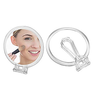 Snowflakes Double Sided Folding Handheld Mirror 1X/10x Magnification Hand held Mirror.