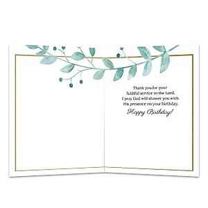 Pastor Birthday Card for Pastor 5x7Inch Card Christian Birthday Card (Single Card)