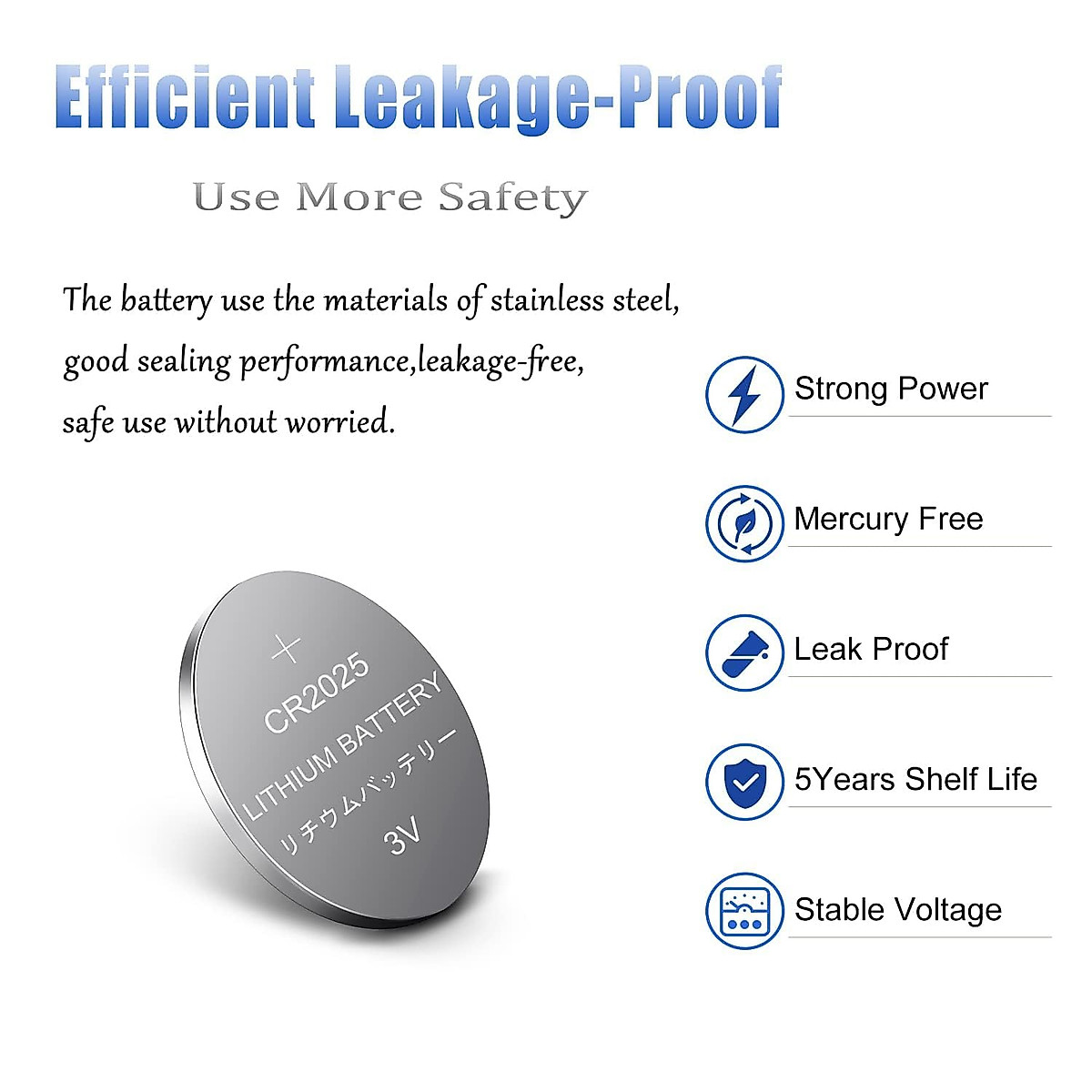 Beidongli CR2025 Battery 3V Lithium Battery Coin Button Cell 20 Pack 【5-Year Warranty】