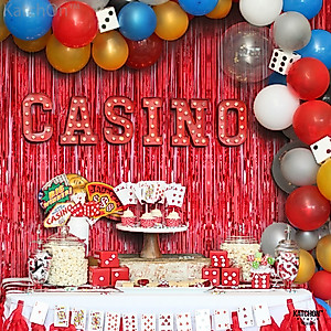 KatchOn, Red Streamers Party Decorations - XtraLarge 3.2x6.5 Feet, Pack of 2 | Red Backdrop for Red Birthday Decorations | Christmas Backdrop, Christmas Decorations | Red Party Decorations, Red Decor