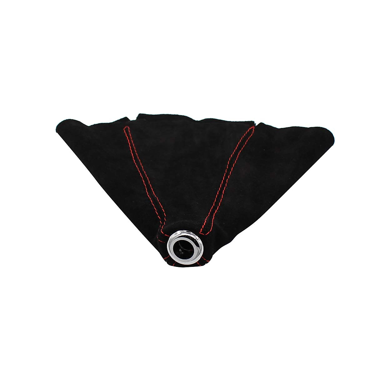 XtremeAmazing Black/Red Stitching Suede Manual Shifter Shift Boot Knob Cover + 5 Speed Manual Shift Knob with M10x1.5 Screw Nuts Adapter for JDM Honda Acura