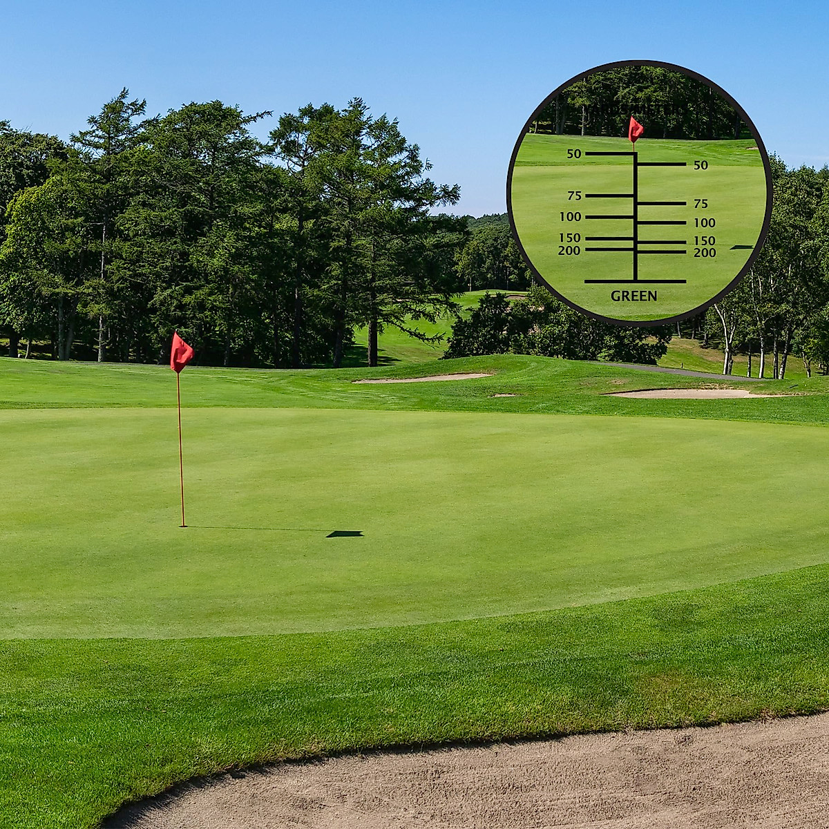 Barska Blueline 8x22 Waterproof Golf Scope Monocular with Built-in Internal Distance Reticle