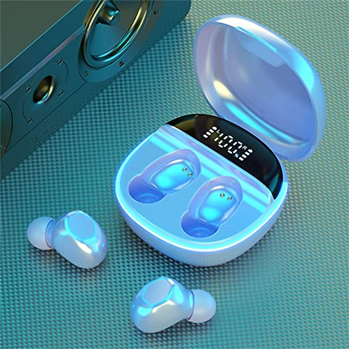 Digital Display Bluetooth 5.2 Earbuds, Touch-Control 9D Stereo TWS-Headphones, with Breathing Lamp, 400mAh, for Sports Working Music