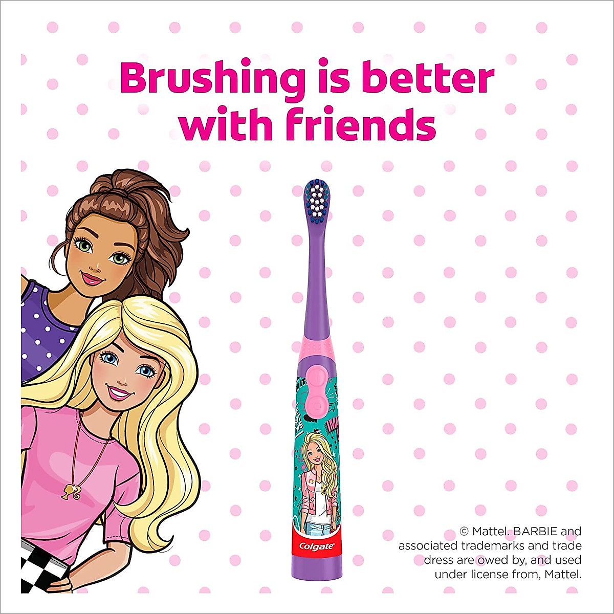 Colgate Barbie Kids Battery Powered Toothbrush, Assorted Colors