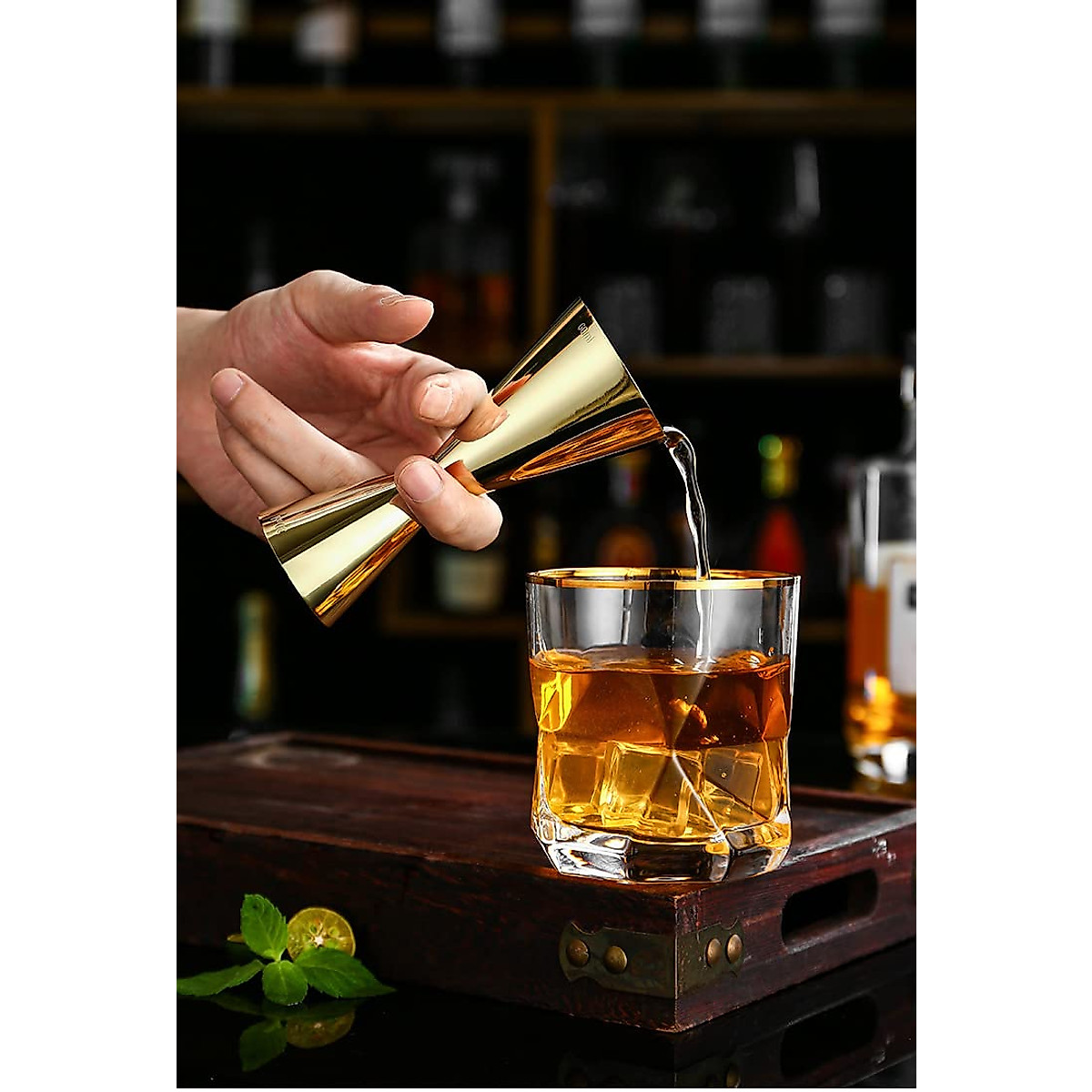 Jigger 2oz 1oz (60ml/30ml),Finished Japanese Jigger with Measurements Inside,cocktail measuring cup jigger for bartending