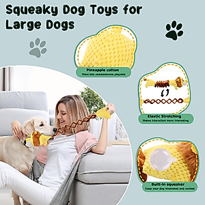 Zuykjeagle Large Squeaky Dog Toys- Cute Stretching Lion Dog Toys- Tug of War Plush Dog Chew Toys for Small,Medium and Large Dogs (L-3)