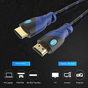 Aurum Ultra Series High Speed HDMI Cable with Ethernet - Braided 40 Ft HDMI Cable Extender Supports 3D and Audio Return Channel up to 4K Resolution - Compatible with TV, PC, Laptops, PS3-5 Pack