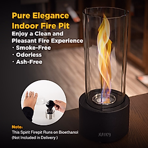 Rancy Tornado Tabletop Firepit – Tornado Flame Tabletop Fire Pit – Stylish Outdoor Indoor Décor – Modern Patio Accessory with Elegant Flame & Swirling Flame Design – Compact & Portable Fireplace