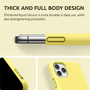 SURPHY Compatible with iPhone 11 Pro Case 5.8 inches, Thickened Liquid Silicone Phone Case (with Microfiber Lining) for 11 Pro 2019, Yellow