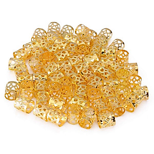 Tbestmax 200 pcs Dreadlocks Beads Hair Braid Rings Clips Dread Locks Hair Braiding Metal Cuffs Decoration/Accessories Jewelry, Silver and Gold