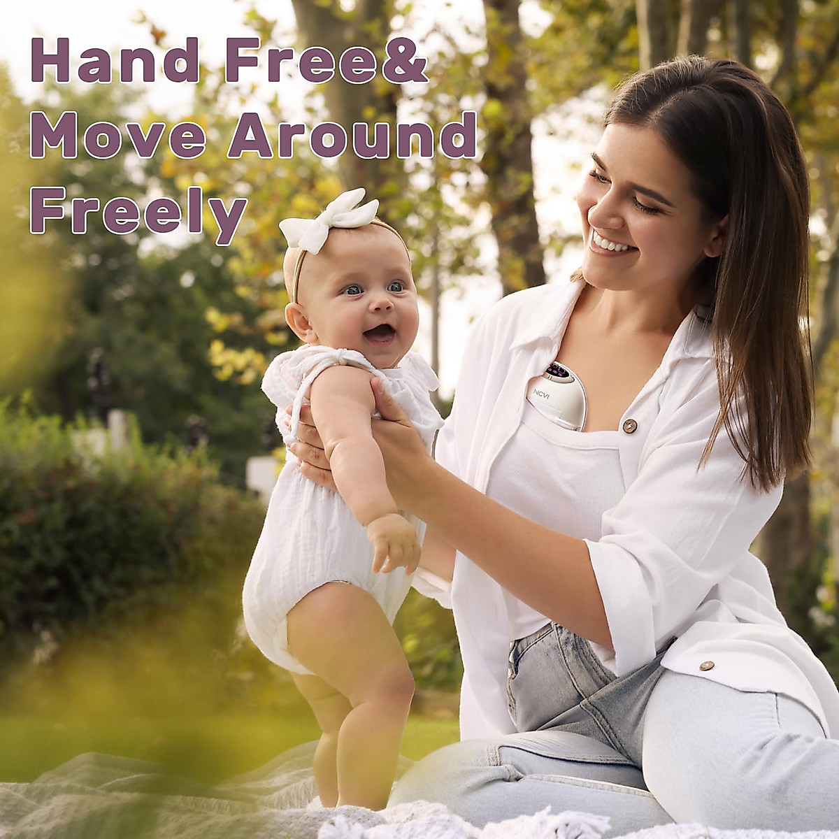 NCVI Breast Pump Hands Free, Wearable Pumps S32 for Breastfeeding, Electric Breast Pump with 4 Modes & 9 Levels, Wireless Portable Breast Pump with LCD Display, 24mm Flange, Quiet & Discreet, 2 Pack