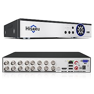 Hiseeu 16 Channel DVR, 5MP/1080P Digital Video Recorder, DVR for Security Camera, AHD/TVI/CVI/Analog/IPC 5 in 1 Hybrid Security DVR, Free Remote Access APP, Motion Alert (No Hard Drive)