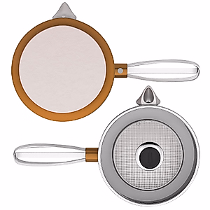 BruChai Brewer - Classic Chai Brewing Pot with Built-In Mesh Strainer - No-Mess Brewing Vessel with Non-Stick Coating - Patented Handy Brew & Pour Steel Teapot with Burn-Proof Handle