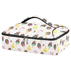 Kcldeci Insulated Thermal Food Carrier Insulated Casserole Carrier for Hot or Cold Food,Ice Cream Strawberries Hearts Insulated Tote Bag for Potluck Cookouts Parties Picnic,Lasagna Lugger