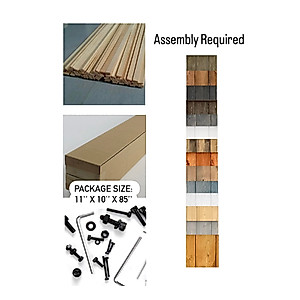 Jforest DIY 84in Barn Door with Hardware & Handle Included, Heavy Duty, Sliding Door Hardware, Pre-Drilled Barn Door, Solid Wood Material, Barn Door Made in USA. (Cappuccino) (42" x 84")