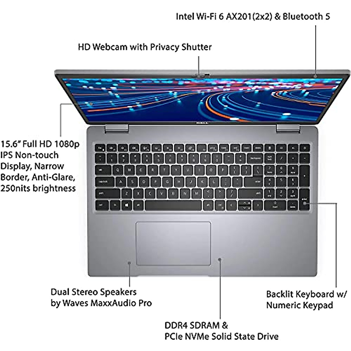 2022 Newest Dell Business Laptop Latitude 5520, 15.6" FHD Display, Intel Core i5-1135G7, 32GB RAM, 512GB PCIe SSD, Webcam, HDMI, Backlit Keyboard, Wi-Fi 6, Thunderbolt 4, Win 11 Pro (Renewed)