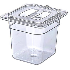 Carlisle FoodService Products Plastic Food Pan 1/6 Size 6 Inches Deep Clear