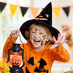 Grehge eces Halloween Temporary Tattoos Stickers 6 Sheets Halloween Themed Tattoos Body Sticker 24 Styles Halloween Party Waterproof Stickers for Halloween Party Favor Decor