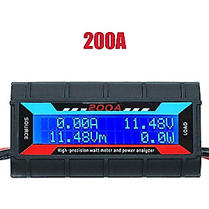 Watt Meter Power Analyzer - Greatlong 200A Power Analyzer, High Precision RC with Digital LCD Screen for voltage (V) current (A) Power (W) Charge(Ah) and Energy (Wh) Measurement