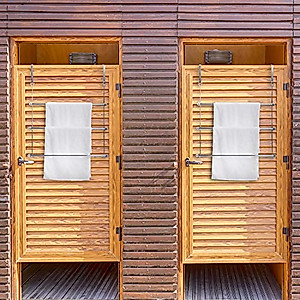 MyGift 3 Tier Silver Metal Over The Door Bathroom Towel Rack, Small Space Extra Storage Towel Bar Hanger