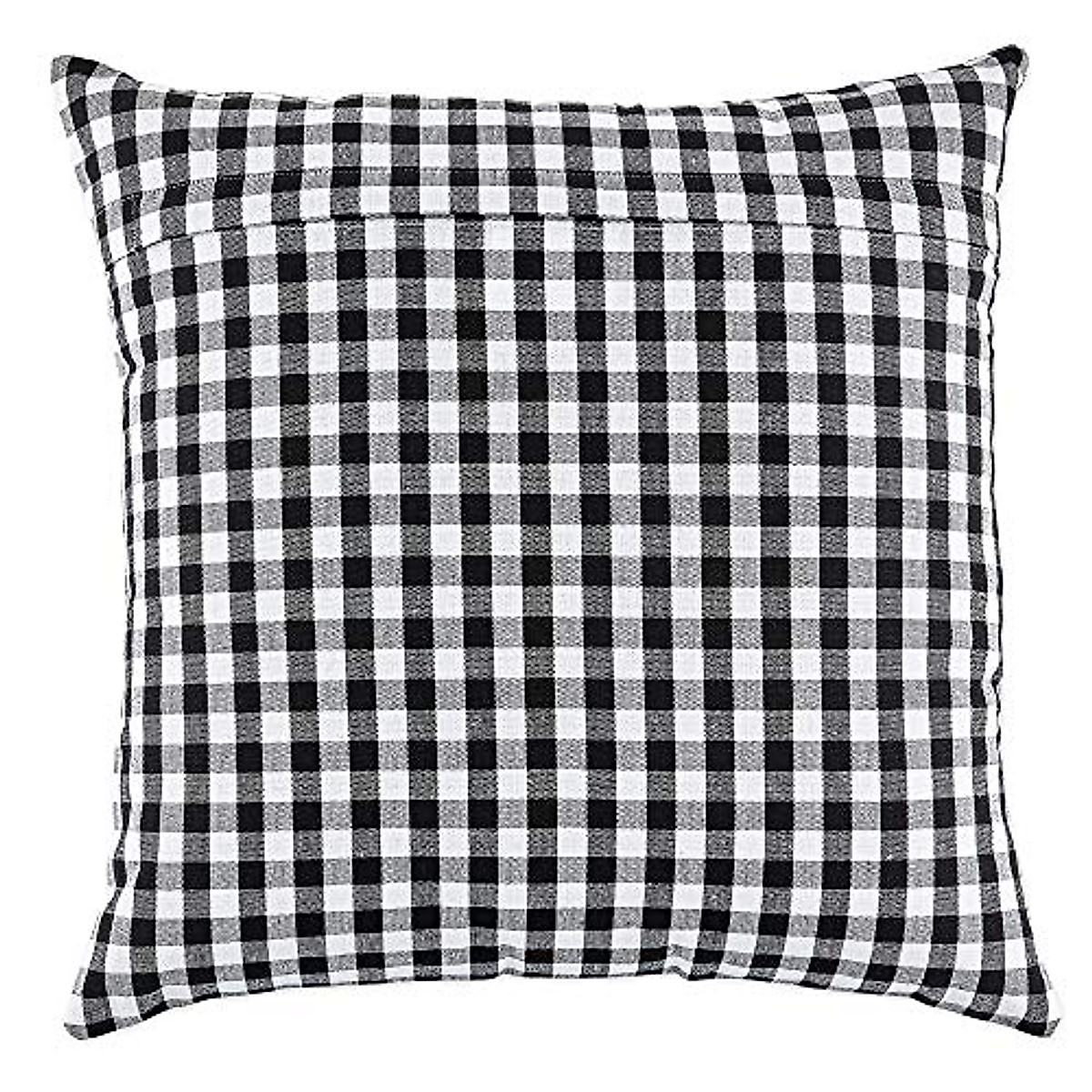 DII Gingham Check Collection Pillow Cover Set, Black, 20x20
