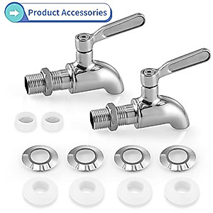 MOLIGOU 2 Pack Beverage Dispenser Replacement Spigot, Stainless Steel Spigot for Drink Dispenser, Water Dispenser Replacement Spout, Fits 5/8 inch Opening