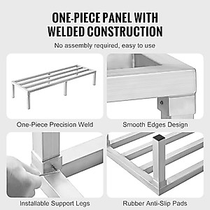 VEVOR Aluminum Dunnage Rack, 60” x 20” Commercial Food Floor Rack, 12” Off The Floor, 1800 lbs Capacity All-Welded Aluminum Storage Rack, for Storage in Restaurants, Kitchens, Garages and Vehicles
