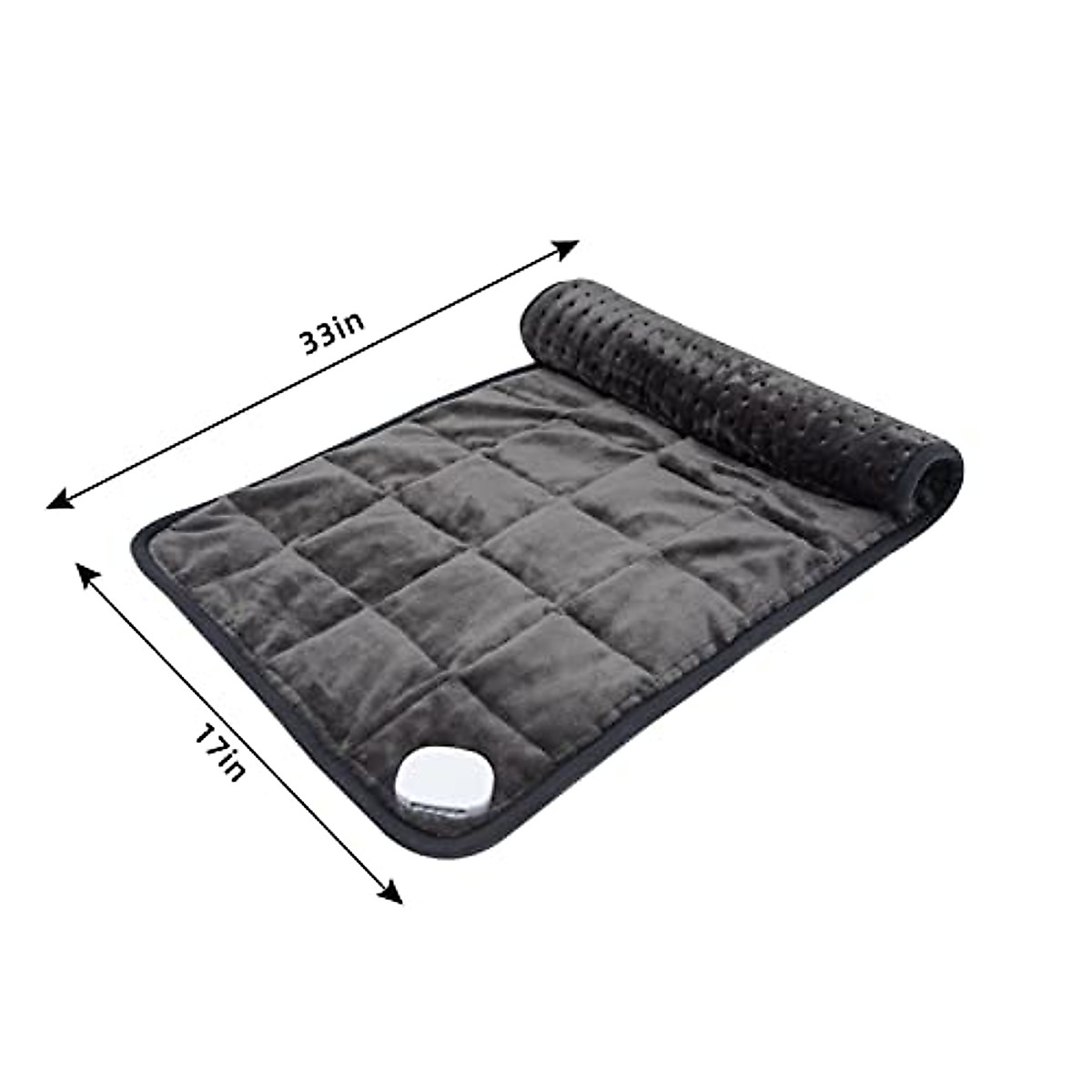 Ruqiji 17''x33'' Weighted Heating Pad, 6lbs with Fast-Heating Technology&6 Temperature Settings, Flannel Electric Heating Pad/Pain Relief for Back/Neck/Shoulders/Abdomen/Legs