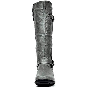 DREAM PAIRS Women's Faux Fur-Lined Knee High Winter Boots Fall Tall Boots,Size 10,Grey,TRACE