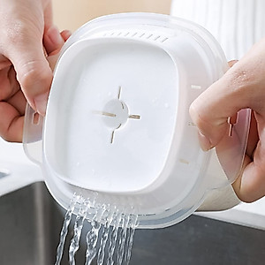 Microwave Rice Cooker Food Container: 2pcs Pasta Cooker Maker Oven Rice Cooker Steamer Microwave Cookware for Rice Chicken Pasta