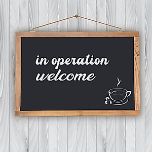 KOOLDE 16" x 24" Magnetic Chalkboard Large Hanging Framed Wall Chalk Board Combination Chalk Board & Bulletin Board Rustic Framed Blackboard for Kids, Home, Office, Restaurant