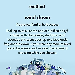 Method Moisturizing,Softening Body Wash, Wind Down, Paraben and Phthalate Free, 18 oz (Pack of 1)