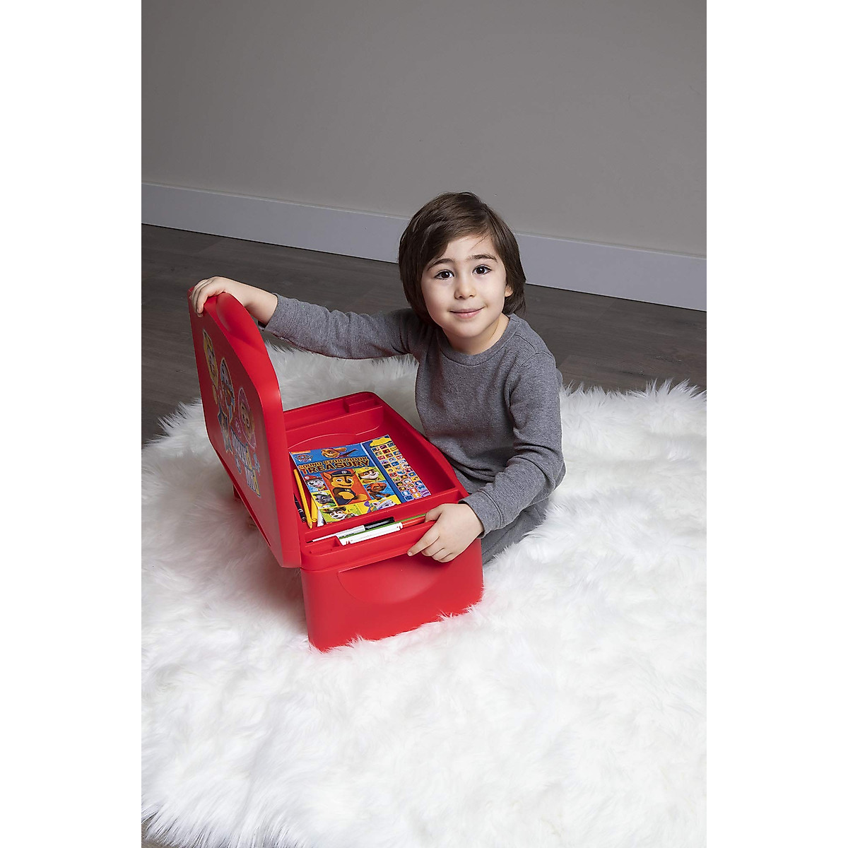 Paw Patrol Kids Lap Desk with Storage - Folding Lid and Collapsible Design - Portable for Travel or use in Bed at Home - Great for Writing, Reading or Other School Activities