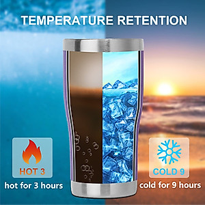 DOMICARE 20oz Tumbler with Lid Stainless Steel Tumblers Bulk, Double Wall Vacuum Insulated Coffee Travel Mug Powder Coated Tumbler, Purple