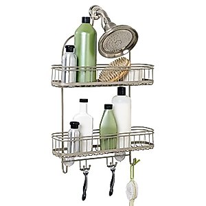 Zenna Home Extra Wide Hanging Over-the-Shower Caddy, Satin Nickel