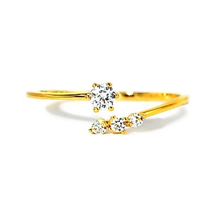 STORYJEWELLERY Story Jewellery Gold Plated 925 Sterling Silver Rings For Women, Cubic Zirconia Love Ring, Stackable Rings for Women (US Size 07)