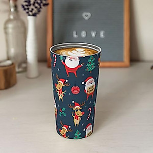 WANGXUEE Santa Claus Christmas Print 500ml Stainless Steel Travel Tumbler Double Wall Vacuum Insulated Coffee Mug