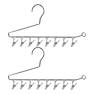 【2-Pack】 WAIKAS Pants Hangers with 8 Clips, 39cm, 304 Stainless Steel