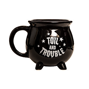 Double Double Toil and Trouble Cauldron Ceramic Coffee Mugs - 2 Pack - 15oz Halloween Mug
