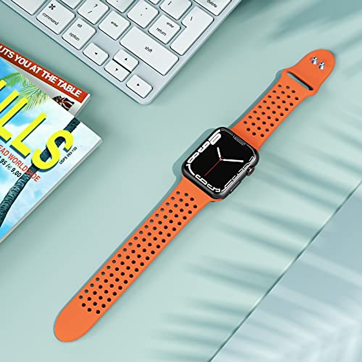 Toutouzhang Sport Bands Compatible with Apple Watch Band 38mm 40mm 41mm 42mm 44mm 45mm 49mm SM ML for WomenMen Waterproof Soft Silicone Replacement Strap Accessories for iWatch Ultra SE Series